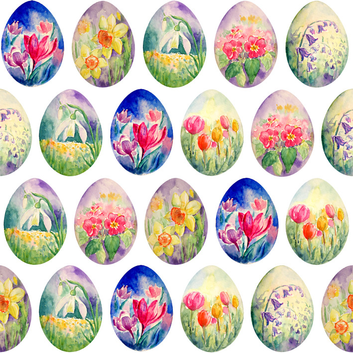 Spring Flower Easter Egg Pattern, a Pattern Graphic by Corner Croft ...