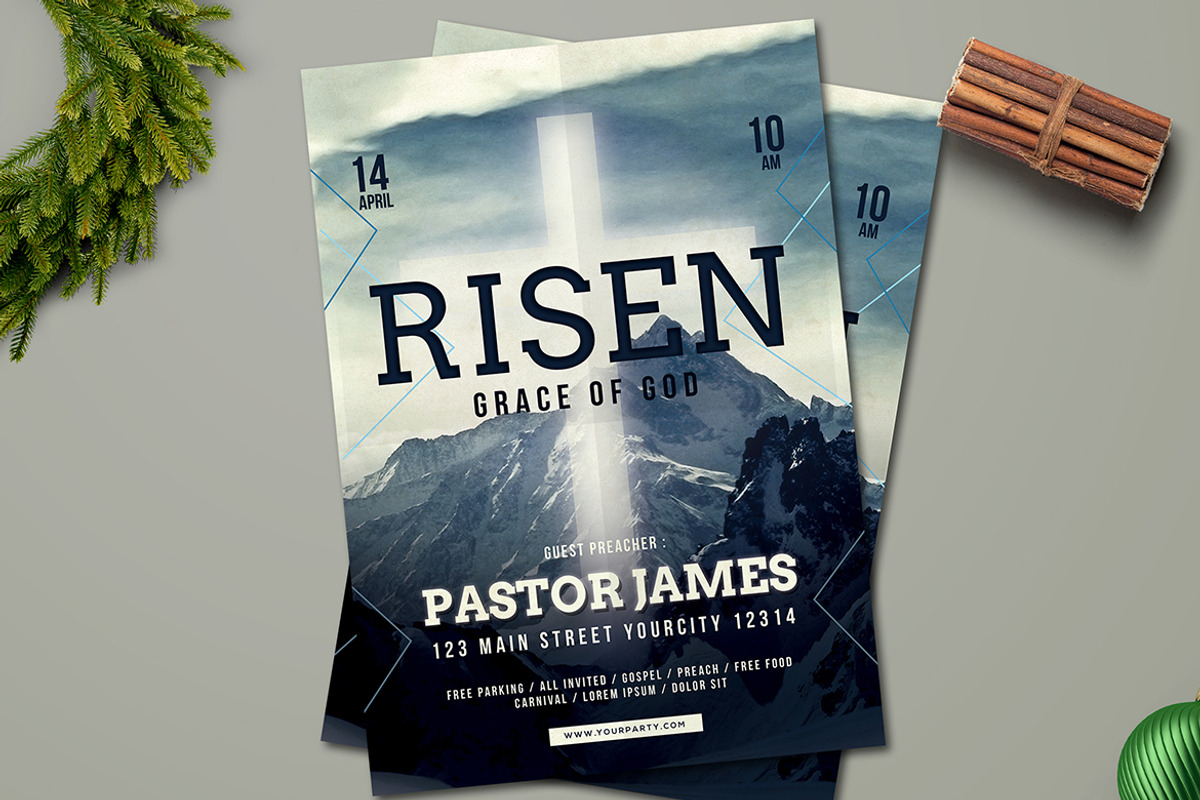 Easter Church Flyer, a Flyer Template by Tokosatsu