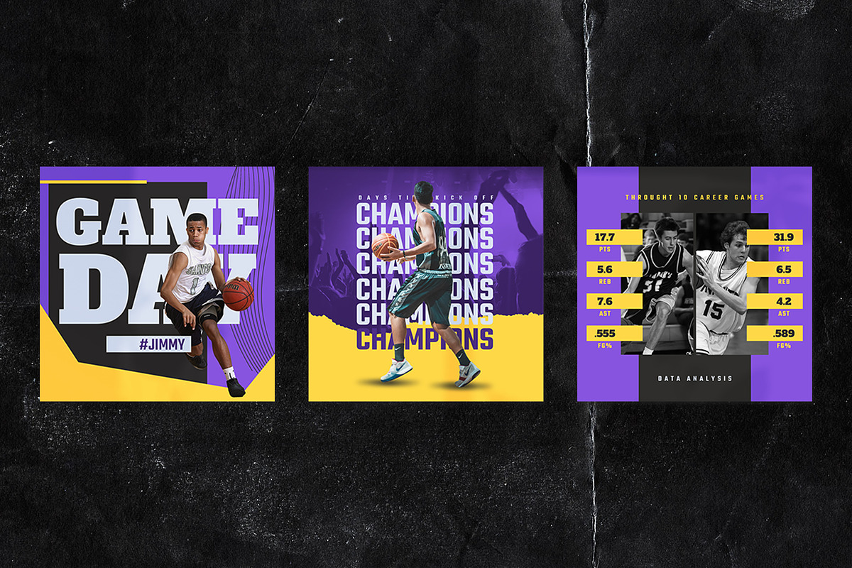 Basketball Instagram Templates, a Social Media Template by Azruca ...