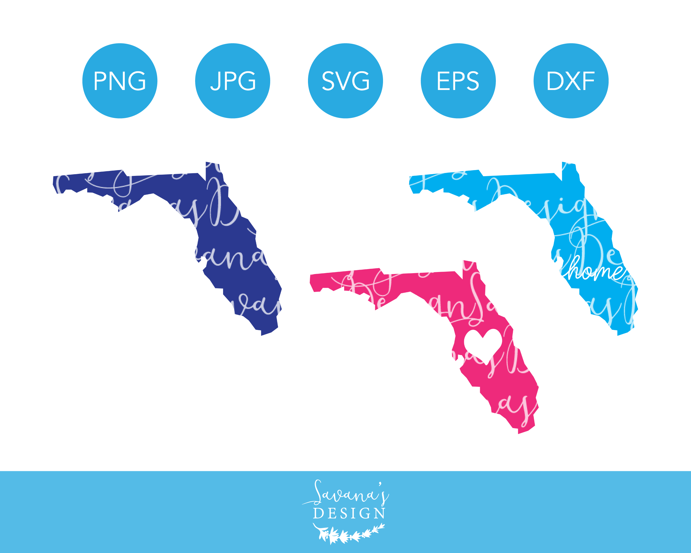 Florida SVG Cut File and Clipart PNG, an Illustration by SavanasDesign