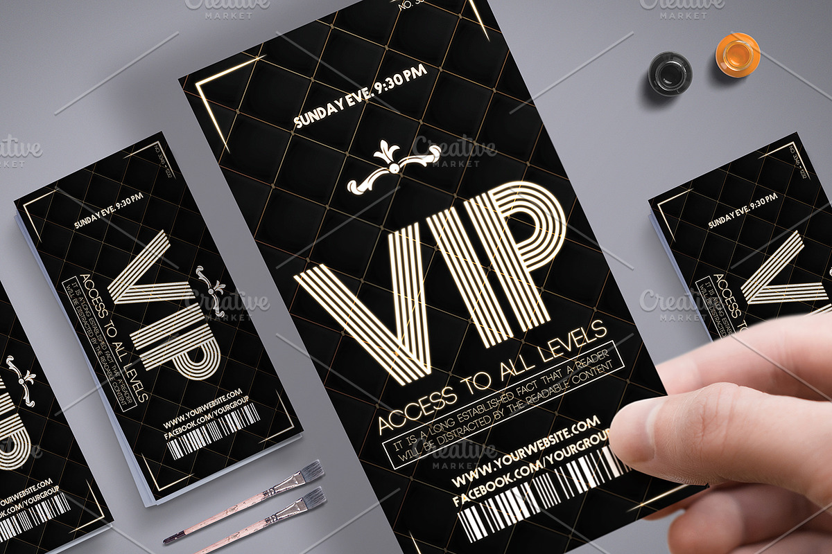 Luxury VIP Pass Card, a Card Template by Tzochko