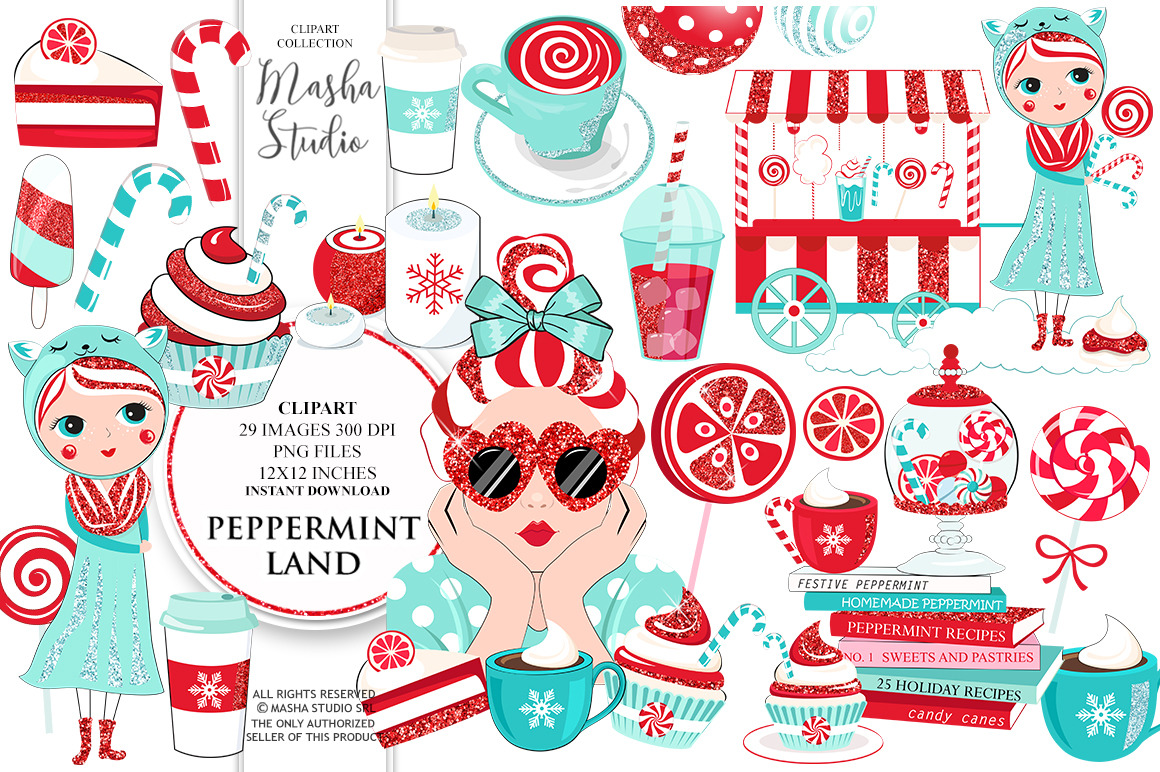 PEPPERMINT LAND clipart, an Illustration by Masha Studio