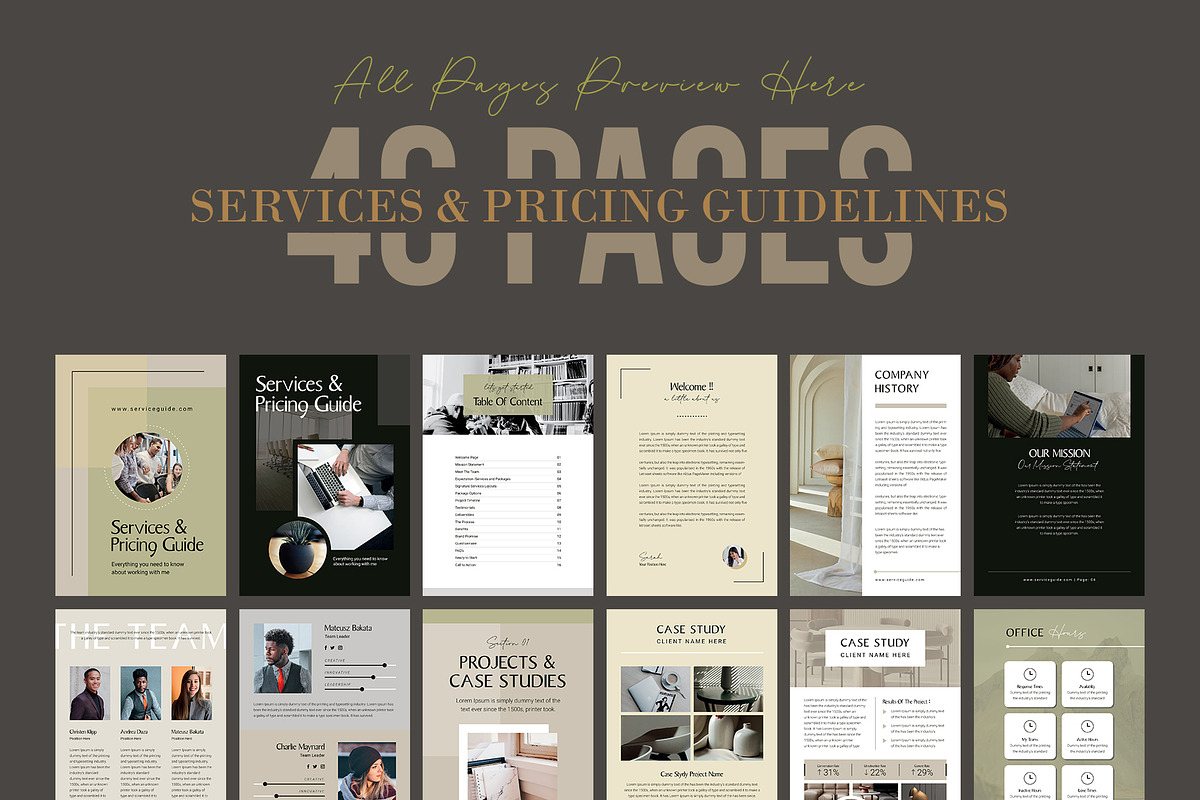 Services and Pricing Guide Template | Creative Market