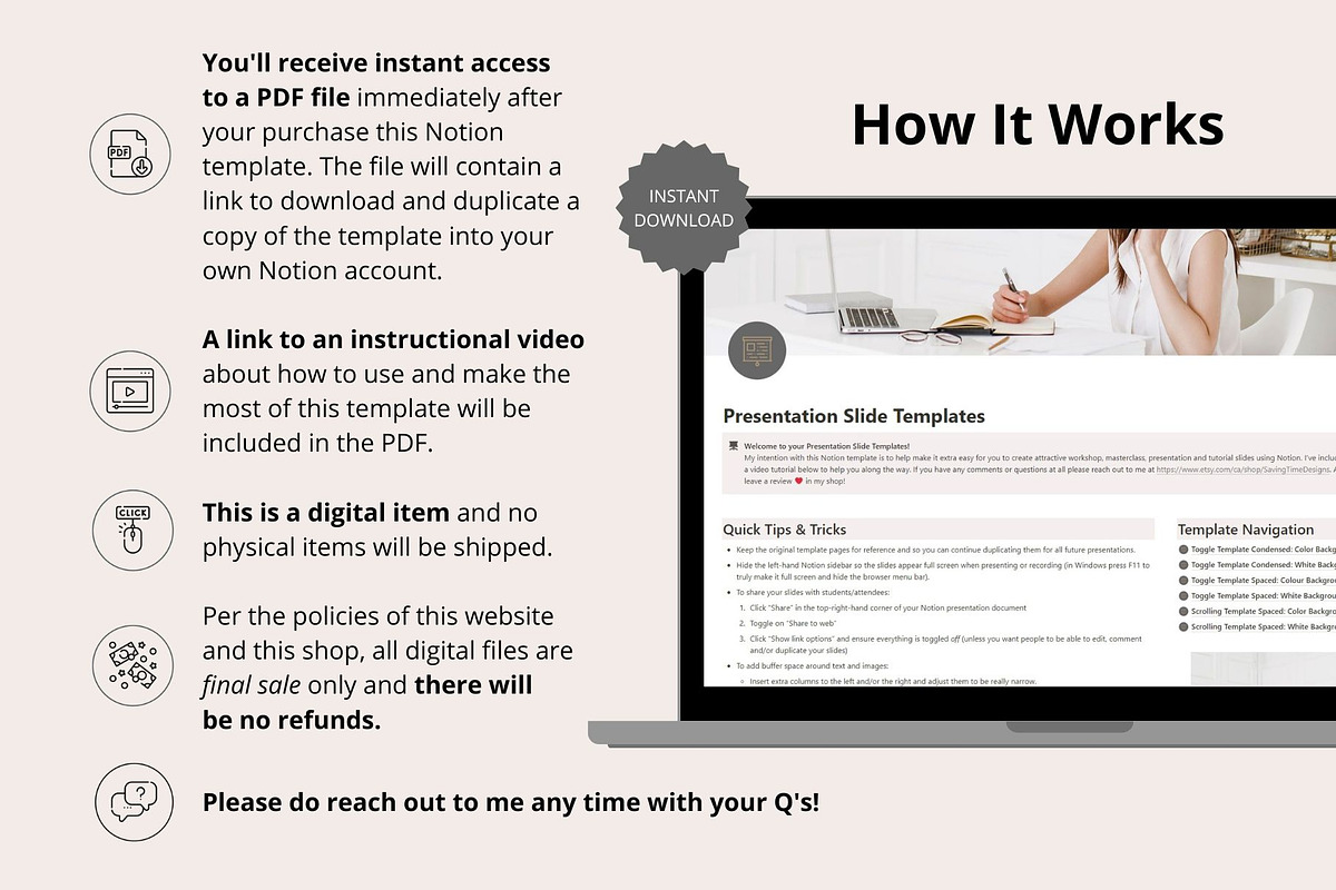 Presentation Slides Notion Template, a Templates & Theme by Saving Time ...