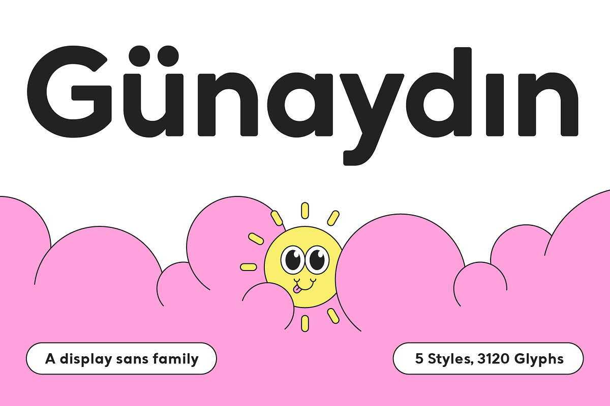 SK Gunaydin Font, a Sans Serif Font by Salih Kizilkaya