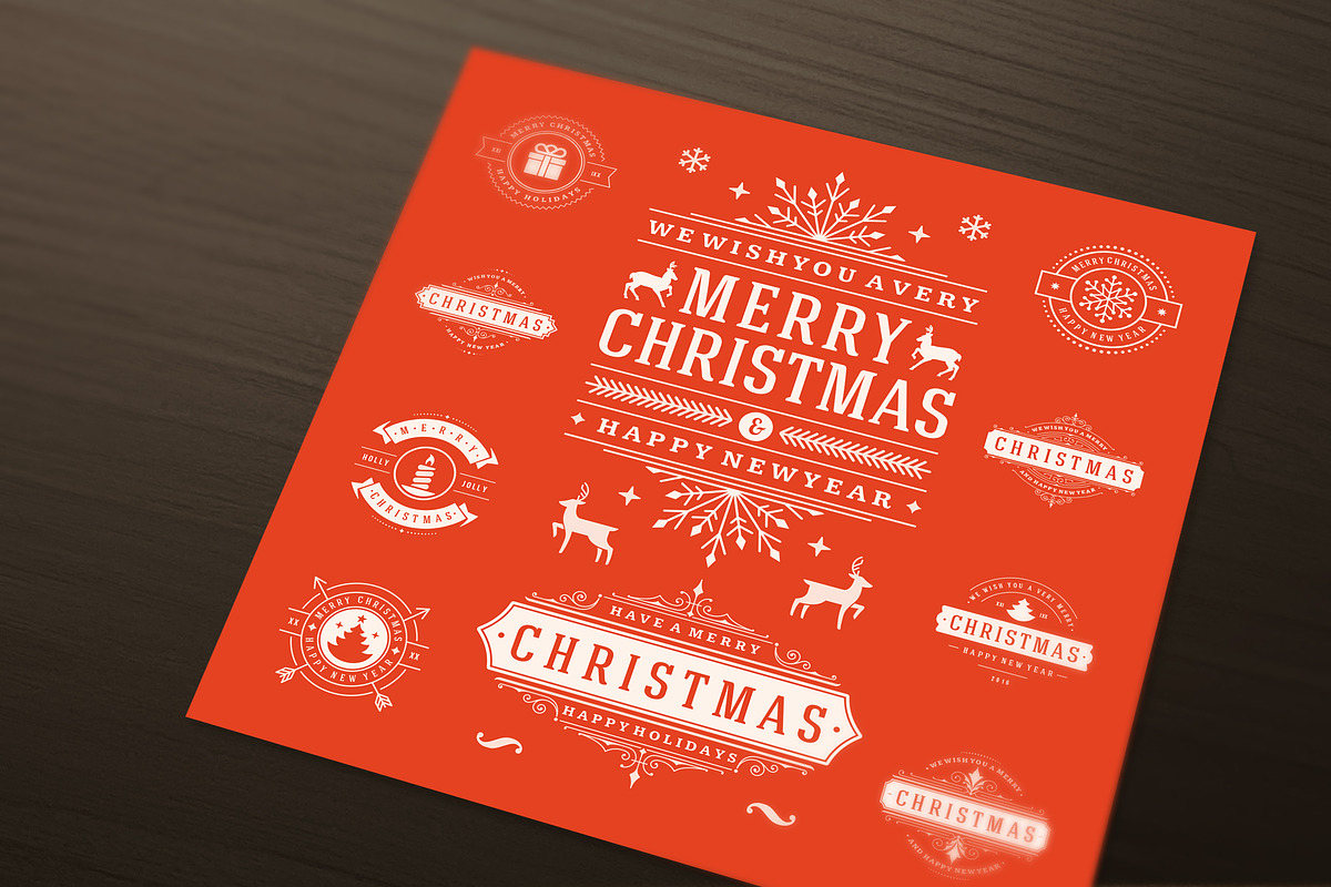 10 Christmas Logos and Badges, a Branding & Logo Template by Vasya Kobelev
