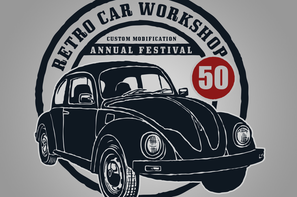 Retro Car Workshop, an Illustration by TSV Art Collective