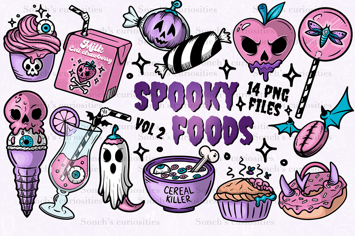 Spooky Food, Pastel goth PNG Clipart, a Food Illustration by Sonch' s ...