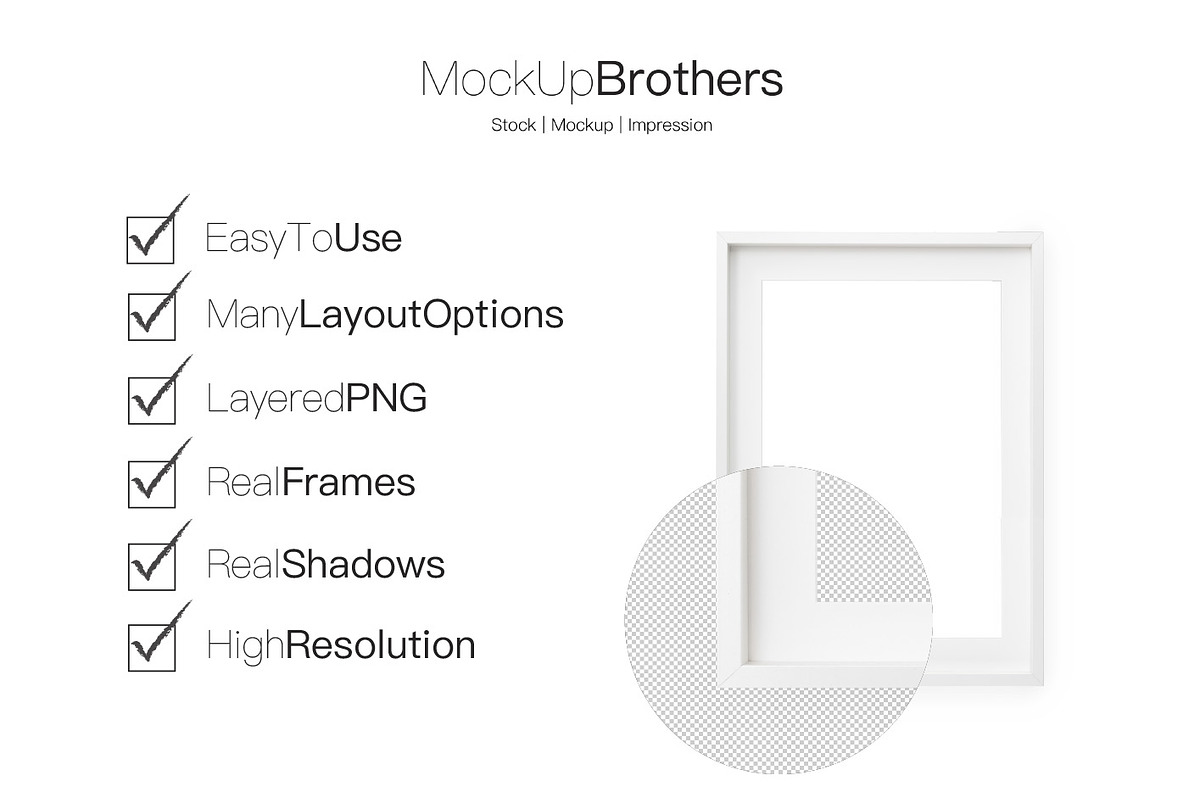 Deep white movable frame set mockup, a Print Template by MockUpBrothers