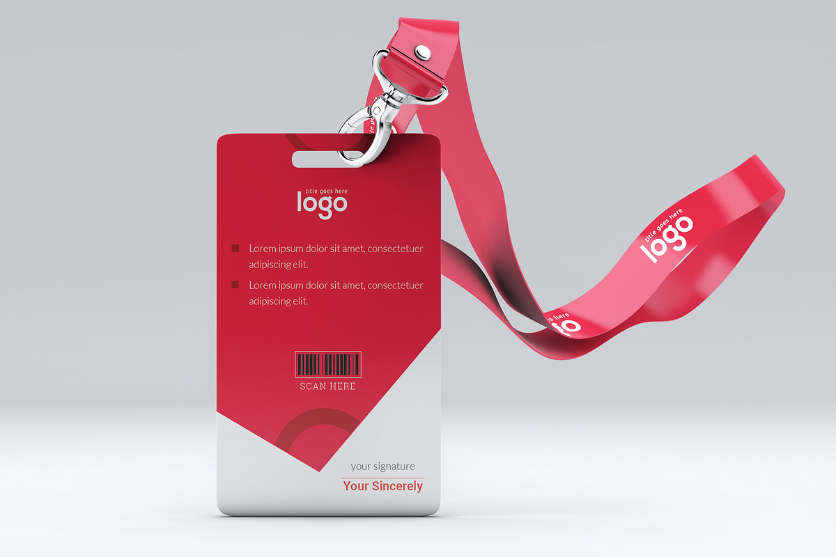Red Id Card, a Stationery Template by ZAAS