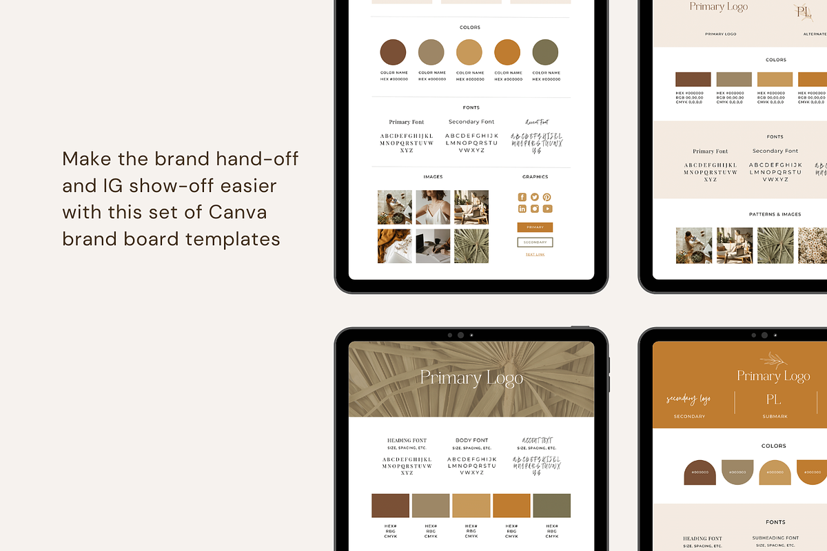 Canva Brand Board Templates, a Mockup by Creative Day | Creative Market