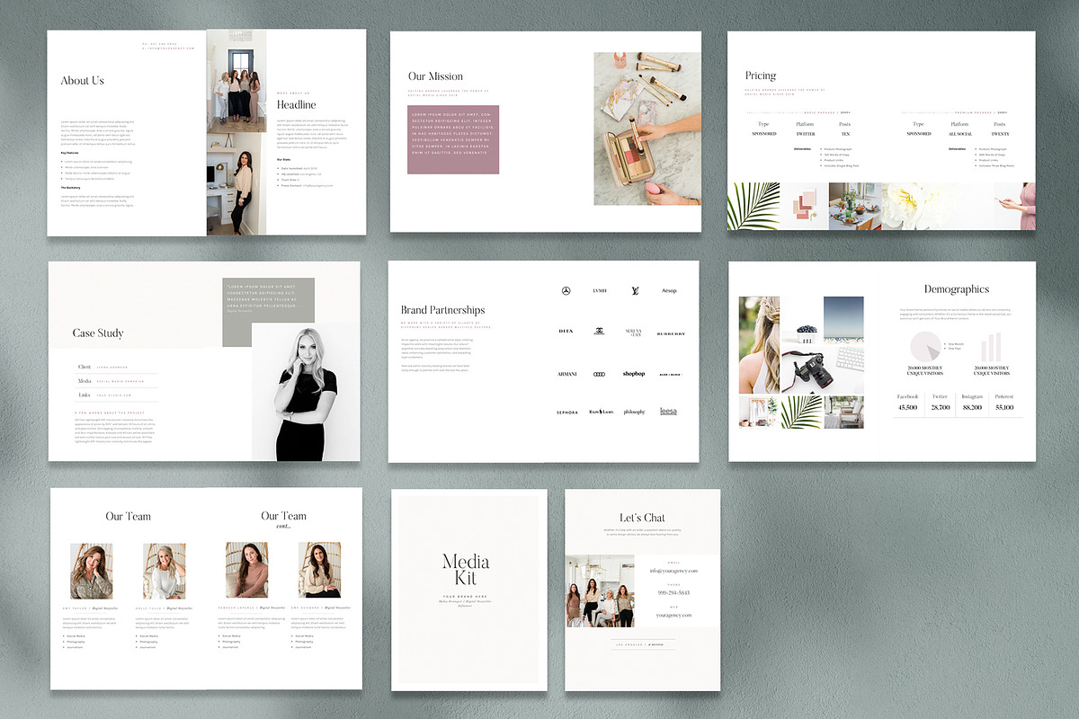 Media Kit Template, a Magazine Template by By Stephanie Design