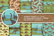 Dinosaur Digital Paper Patterns, a Pattern Graphic by VizualStorm