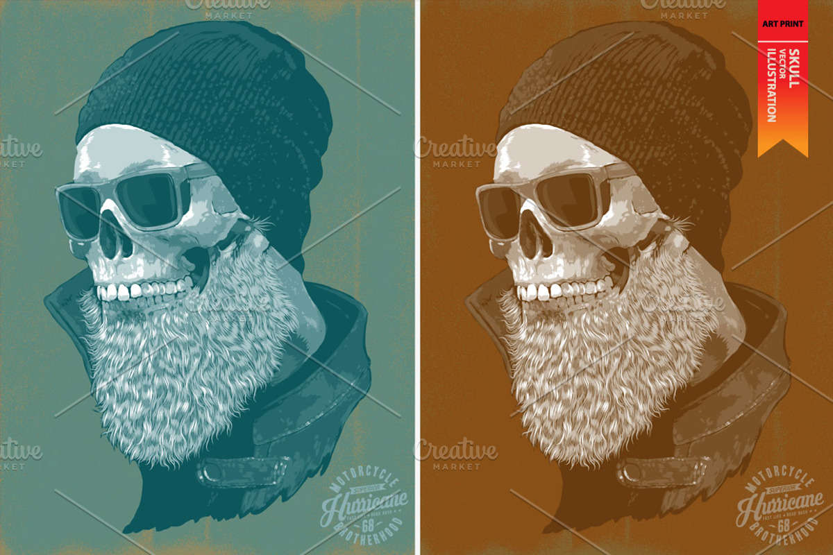 HURRICANE -Skull vector illustration, an Illustration by Artistic ...