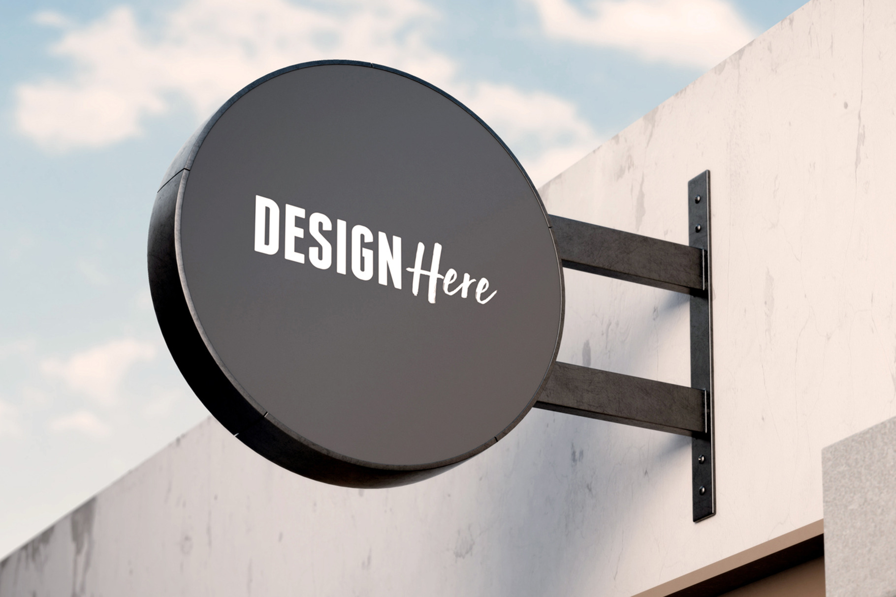 Black Round Signboard, an Advertising Mockup by Graphic Xtreme
