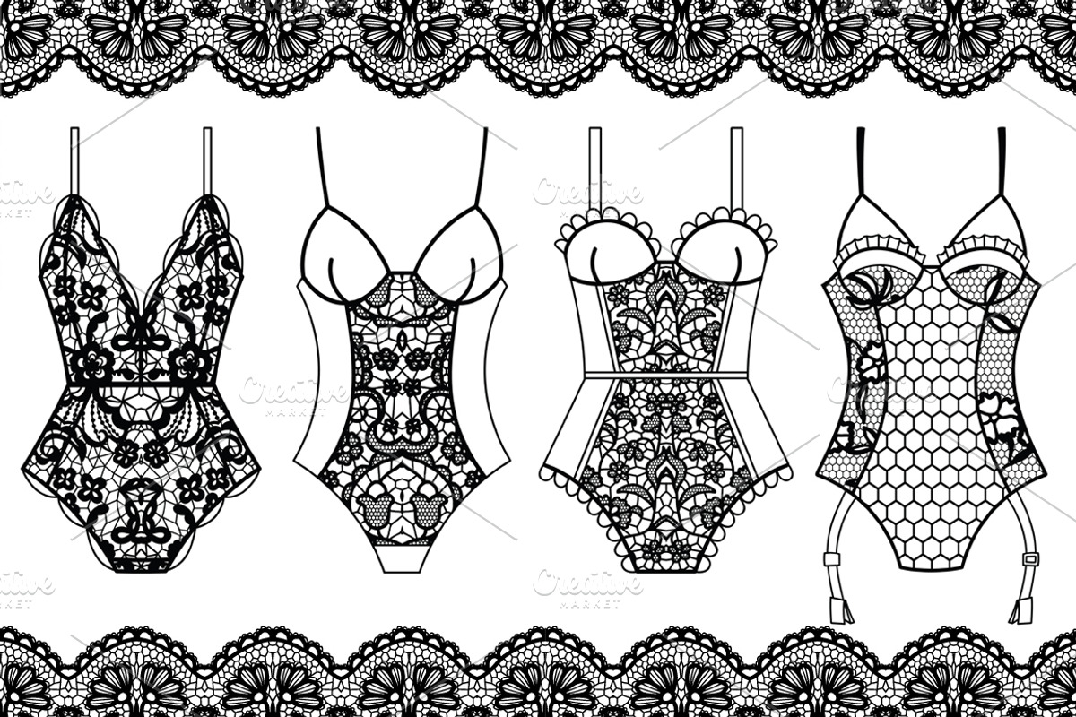 Collection of lingerie, a Decorative Illustration by tamara.comotomka