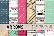 Aztec arrows digital paper, a Pattern Graphic by burlapandlace