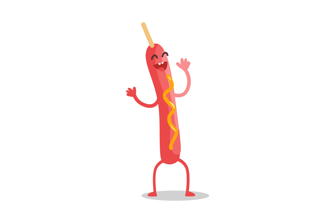 Sausage on Stick with Mustard, a Food Illustration by robuart