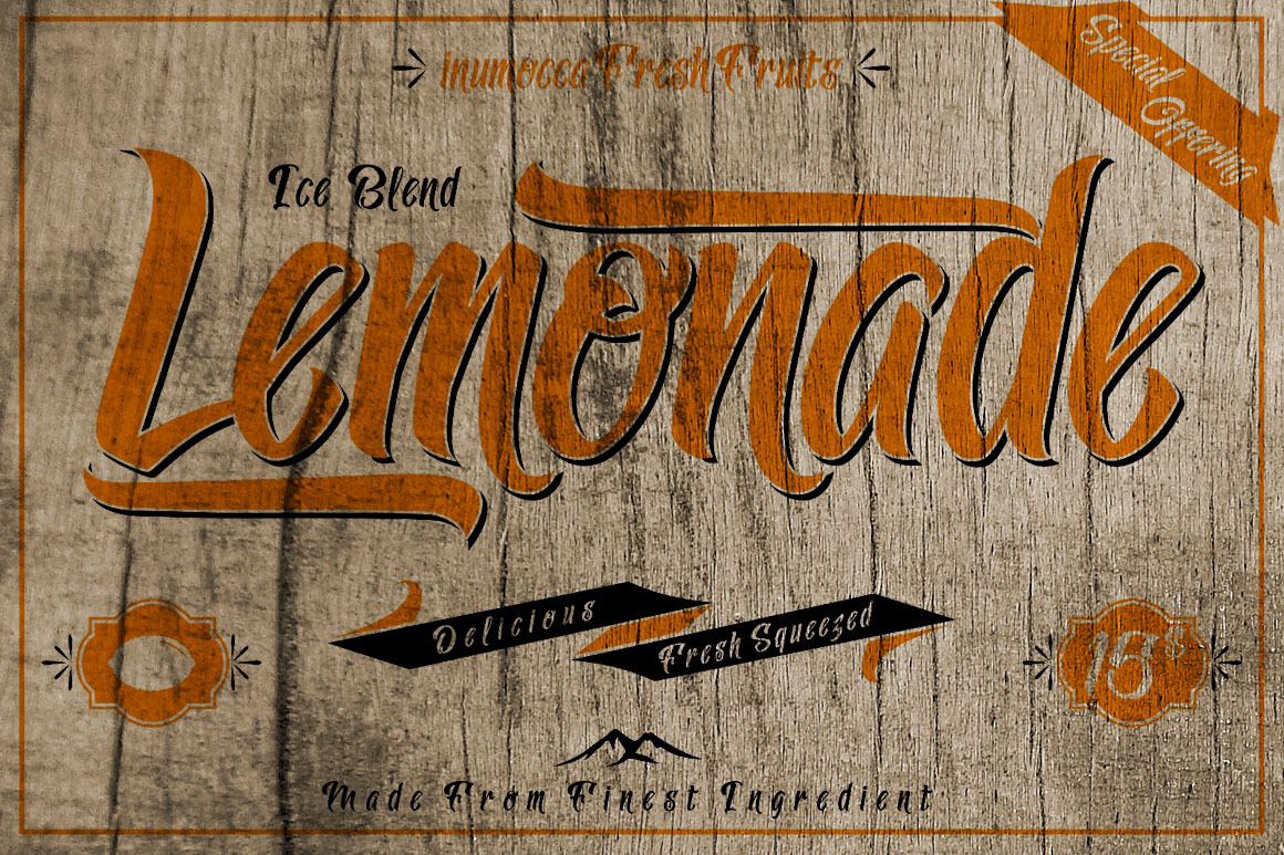 Lemonade font with 5 Badges Bonus | Script Fonts ~ Creative Market