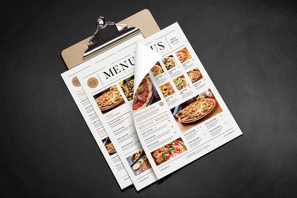 Simple Food Menu, a Flyer Template by Guuver