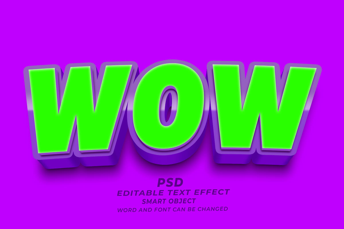 Wow PSD 3D editable text effect, a Layer Style Add-On by TrueVector
