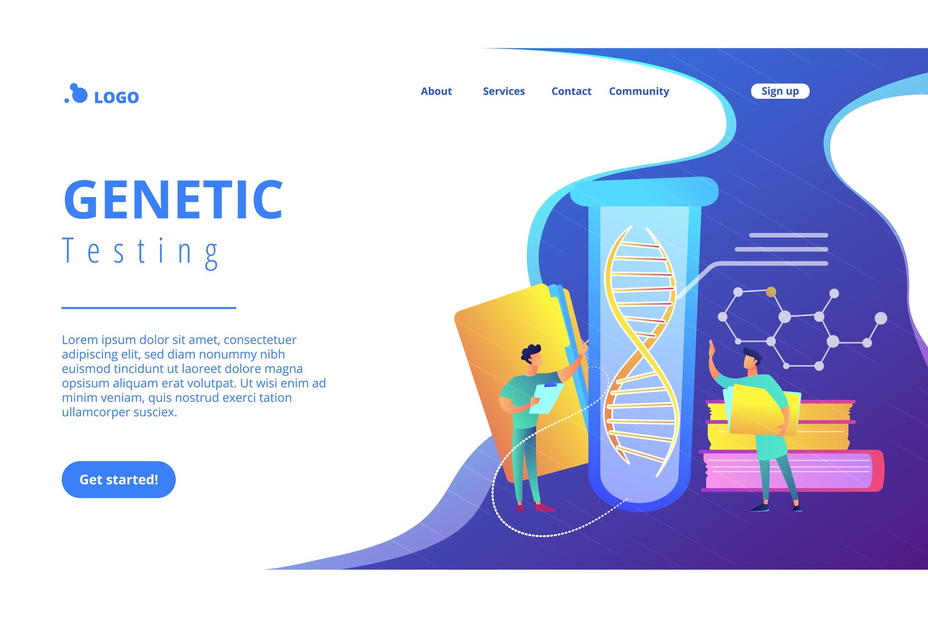 Genetic testing concept landing page, a Technology Illustration by ...