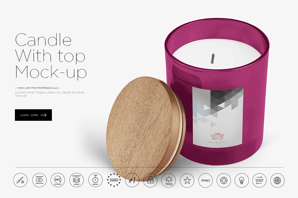 Candle Mock-up, a Household Mockup by Denny's Mock-ups