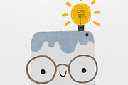 Set of cartoon robots, a Technology Illustration by the_myro