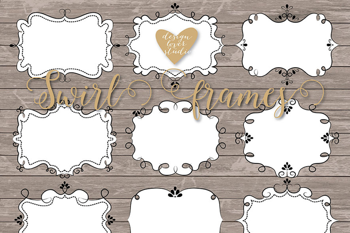 Vector Swirl Frames clipart, an Illustration by designloverstudio
