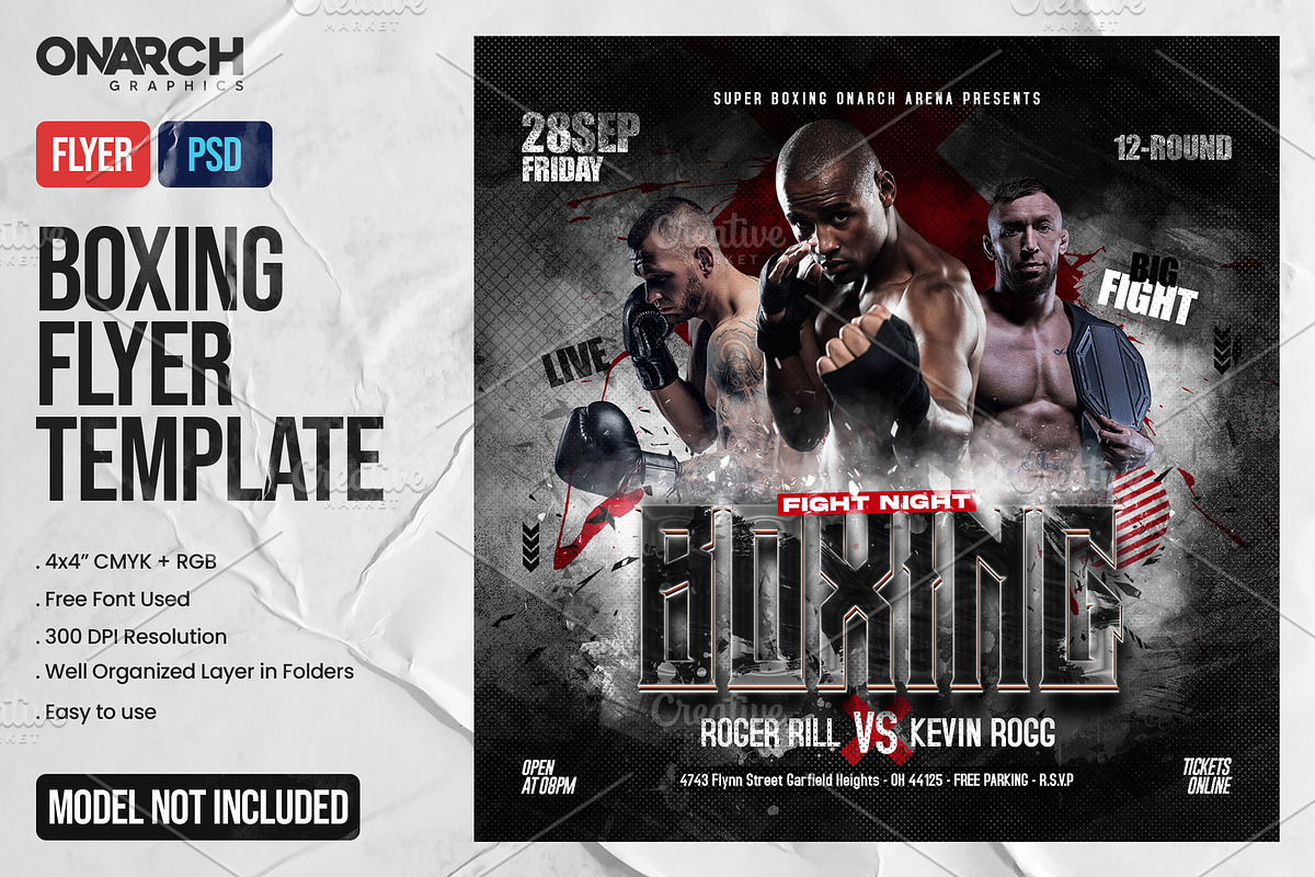 5 Boxing Flyer Template, a Flyer Template by OnurDemircan