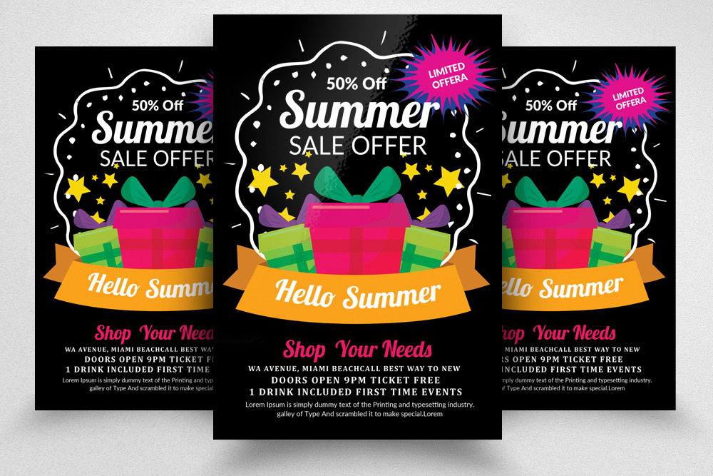 Summer Sale Offer Flyer Template, a Flyer Template by Design Up