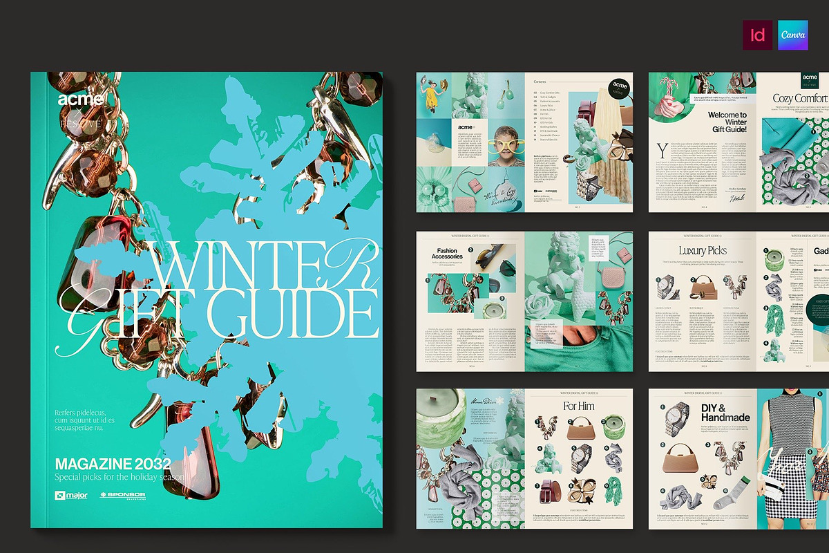Winter Magazine & Catalog Template, a Brochure Template by BrandPacks