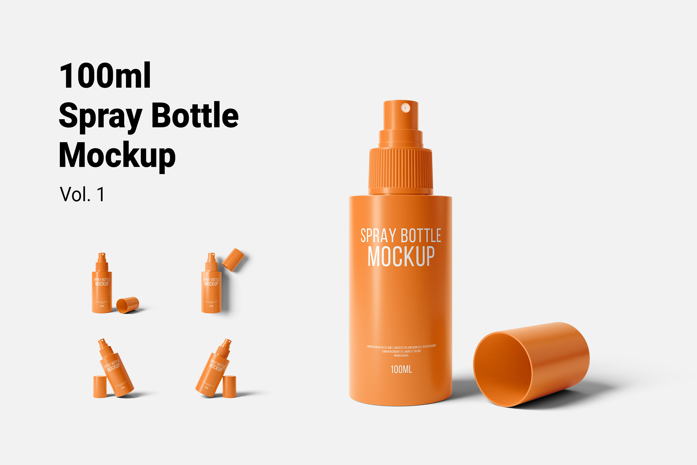 100ml Spray Bottle Mockup Vol.1, a Packaging Mockup by Akebareee