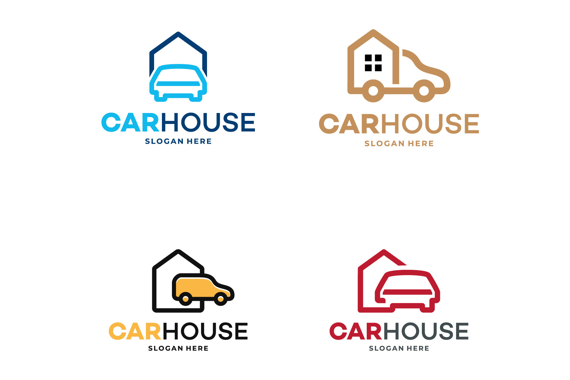 Set of Simple Car House Garage logo, a Branding & Logo Template by ...