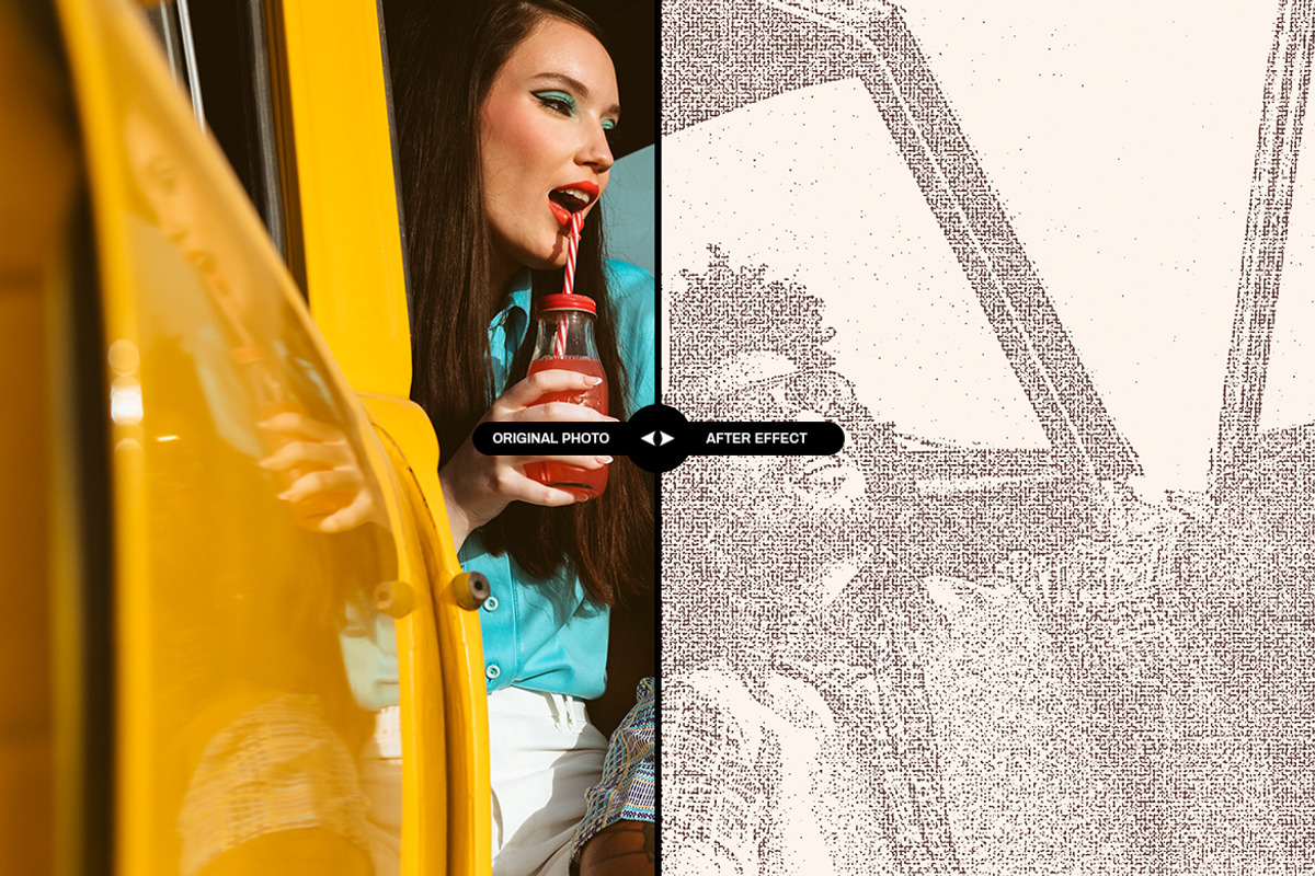 Lines Hatching Photo Effect, a Layer Style Add-On by dokudokunomi