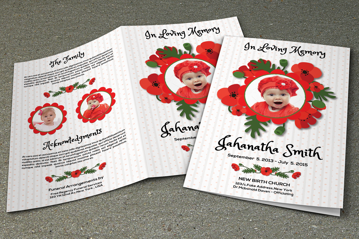 Child Funeral Program Template-V438, a Brochure Template by Template Shop