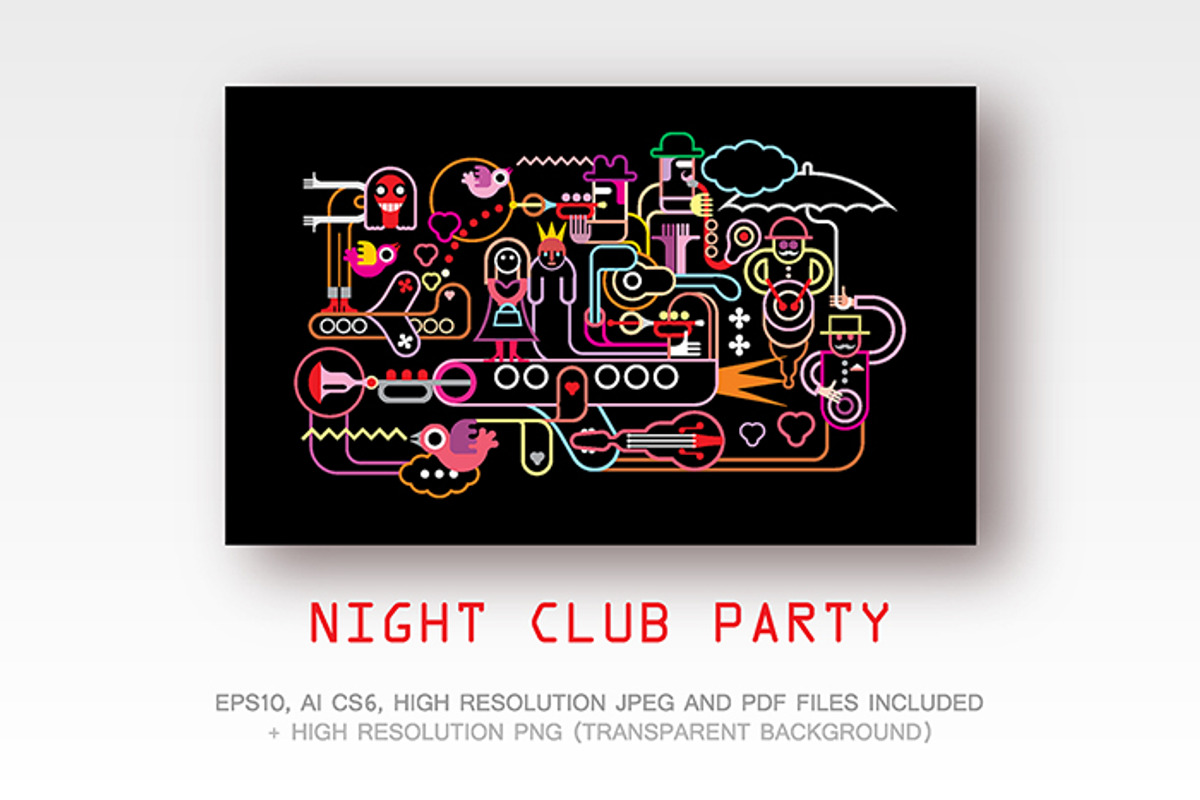 Night Club Party vector illustration, an Illustration by danjazzia