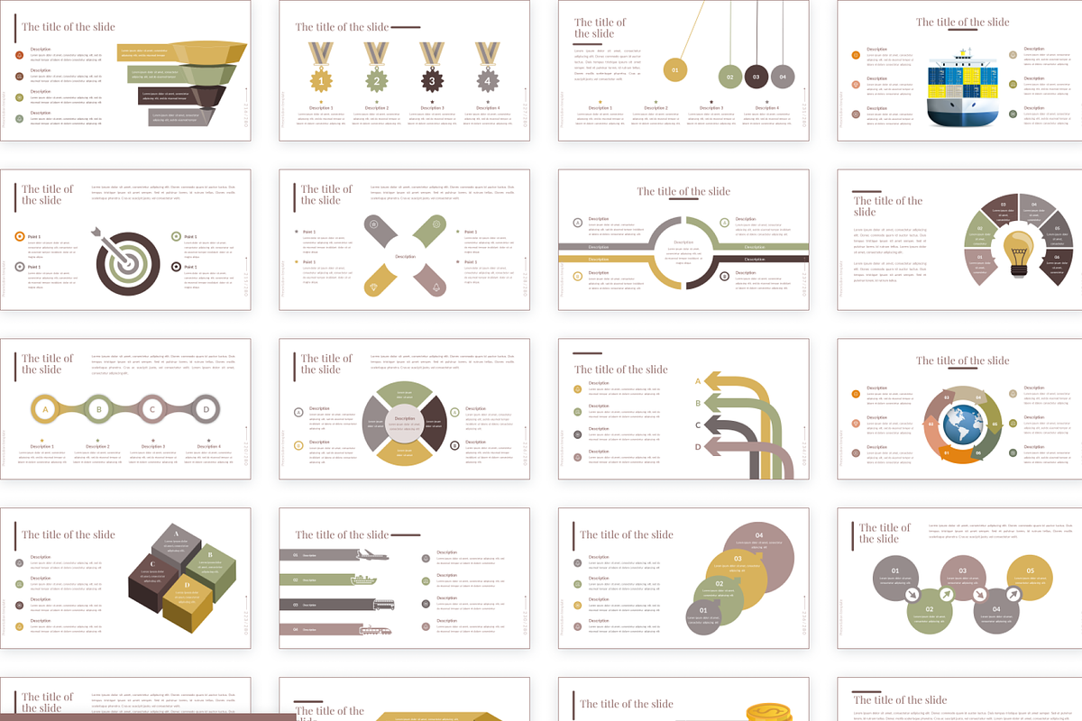 Beige presentation template, a Presentation Template by KaluginaWEB