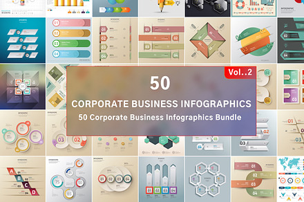Business Infographics Brochure With Various Charts Work Illustrations
