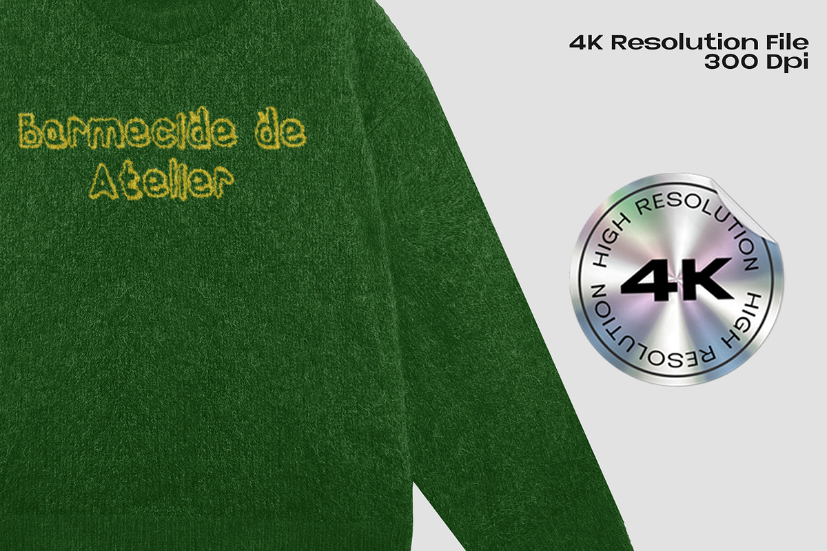 Alpaca knit sweater mockup, a Shirt Mockup by Barmecide Mockup Studio