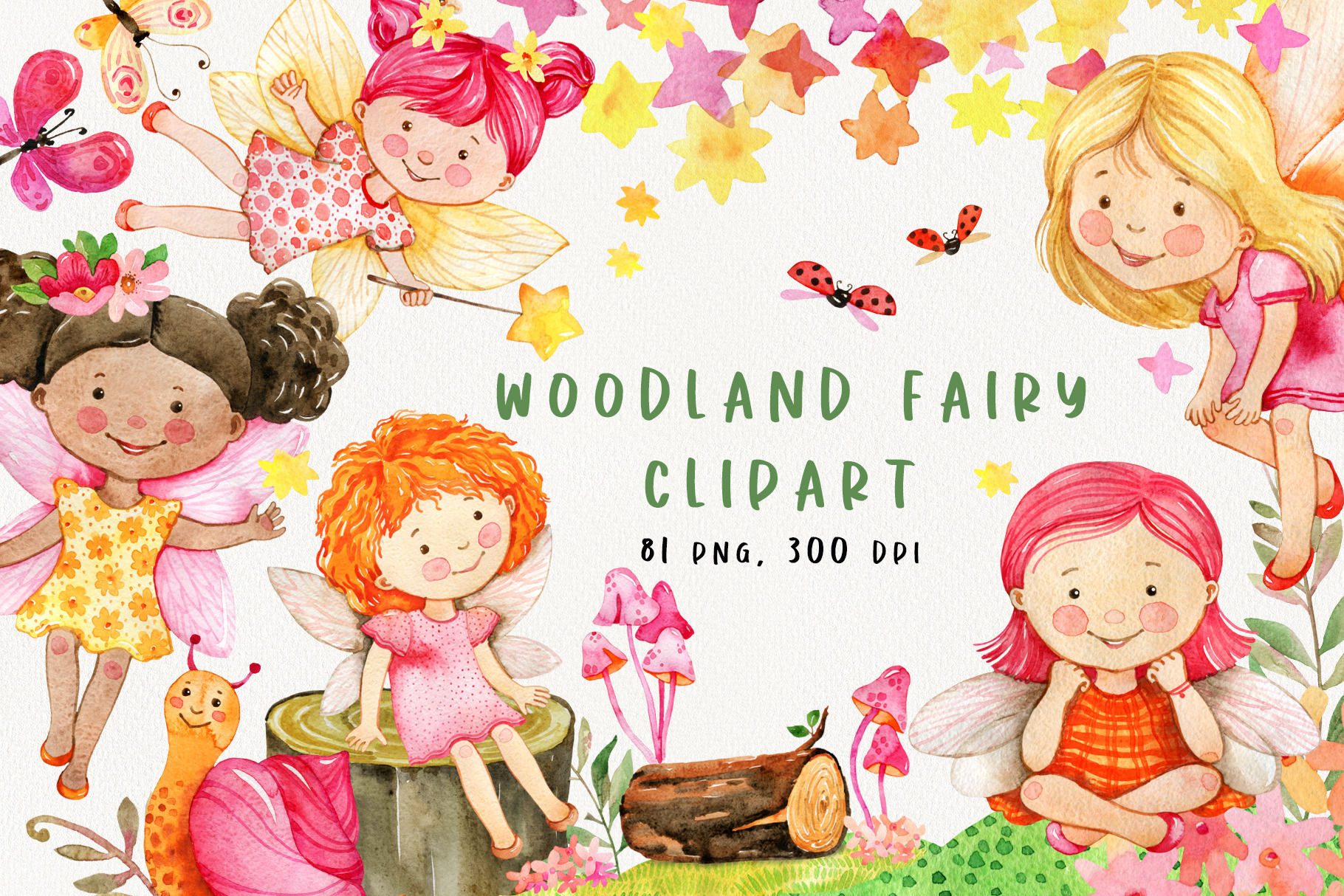Watercolor Woodland Fairy Clipart, a Person Illustration by TanyaOak