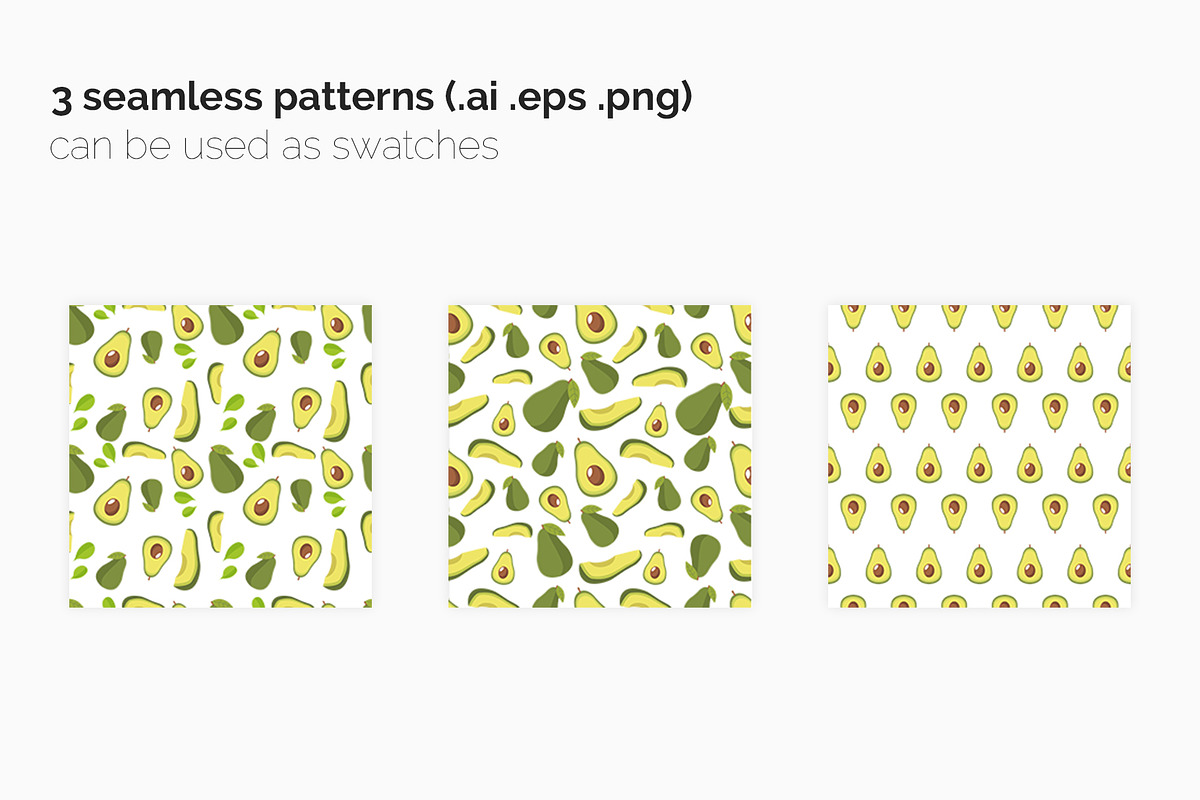 Avocado Seamless Patterns, a Pattern Graphic by 3Y_Design