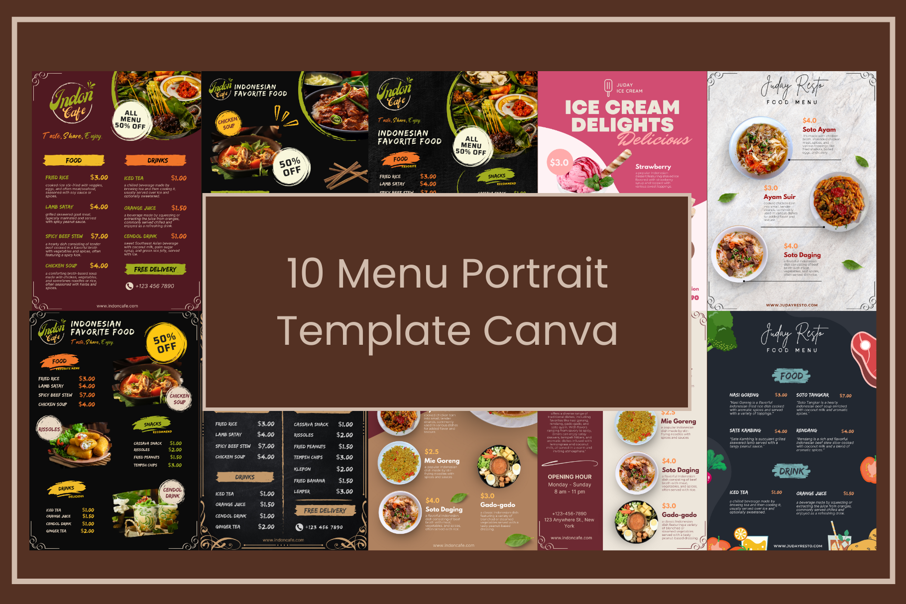 Elegant Portrait Menu Template, a Brochure Template by Juday_DesignPro