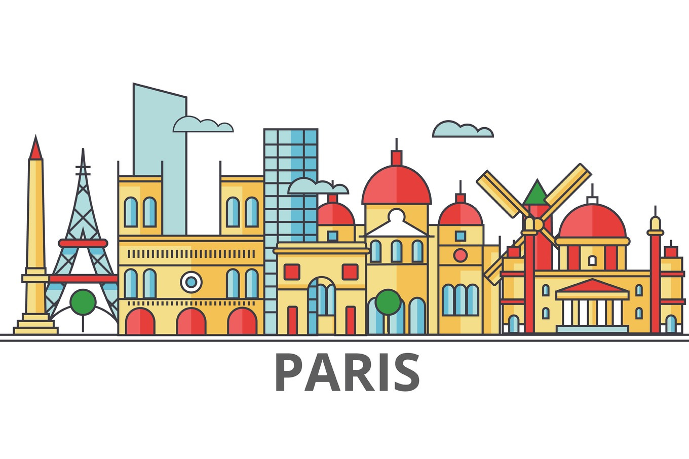 Paris city skyline: buildings, streets, silhouette, architecture ...