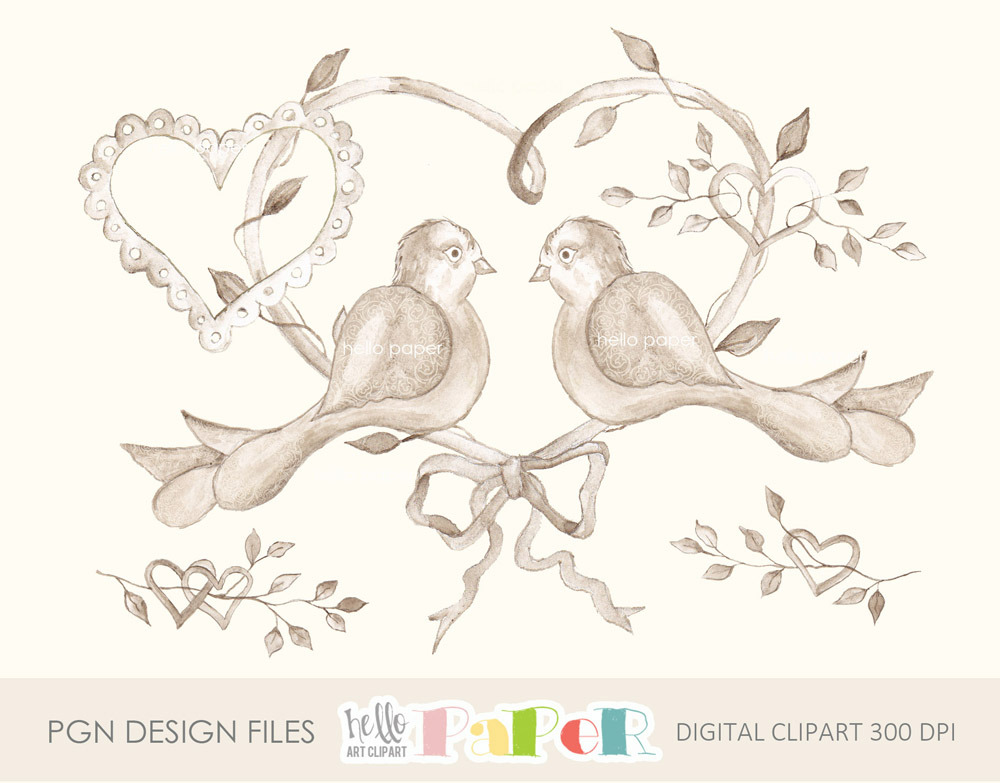 birds love, an Illustration by helloPAPER