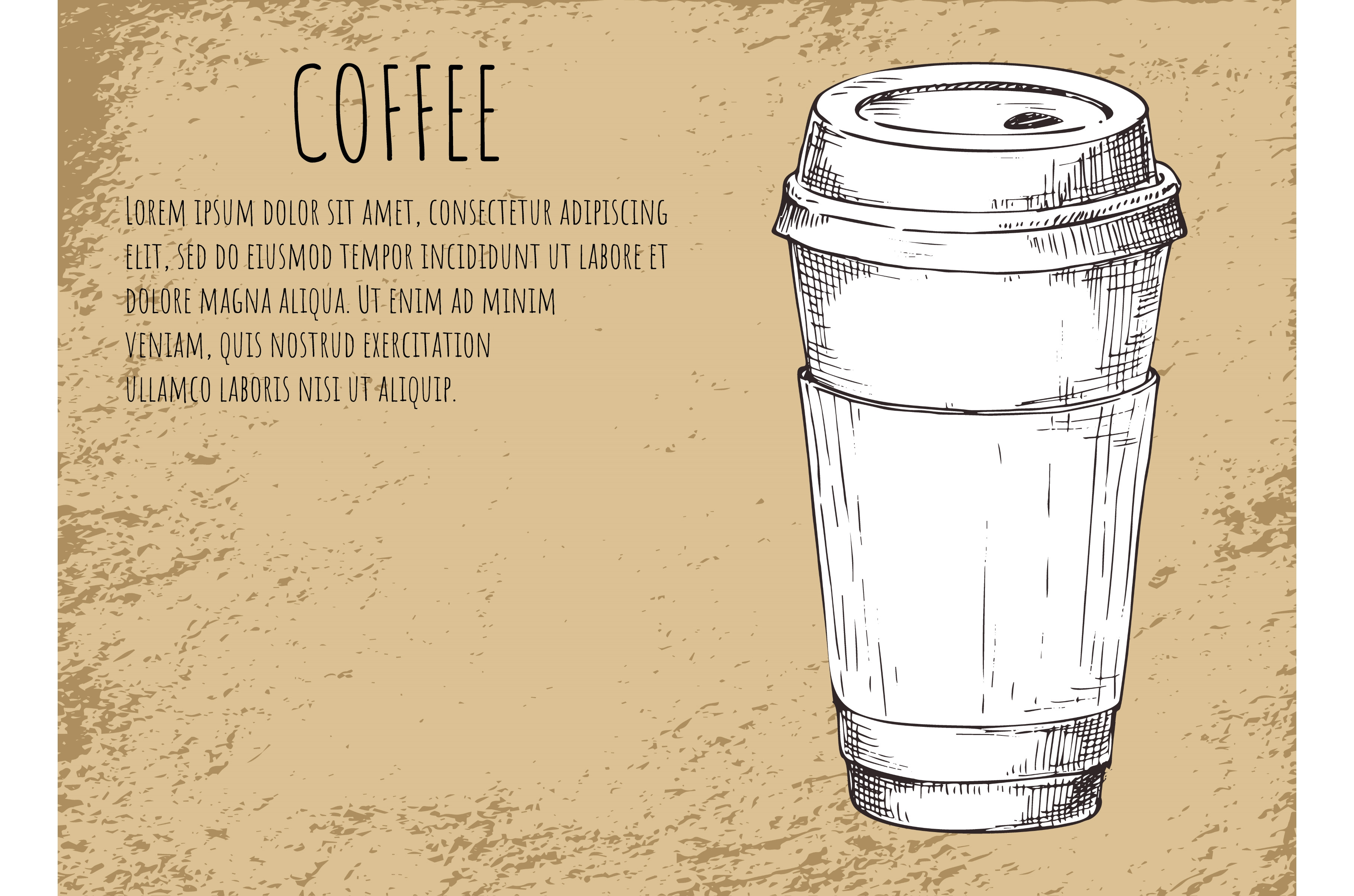 Coffee Cup Beverage Poster Vector, a Food Illustration by robuart