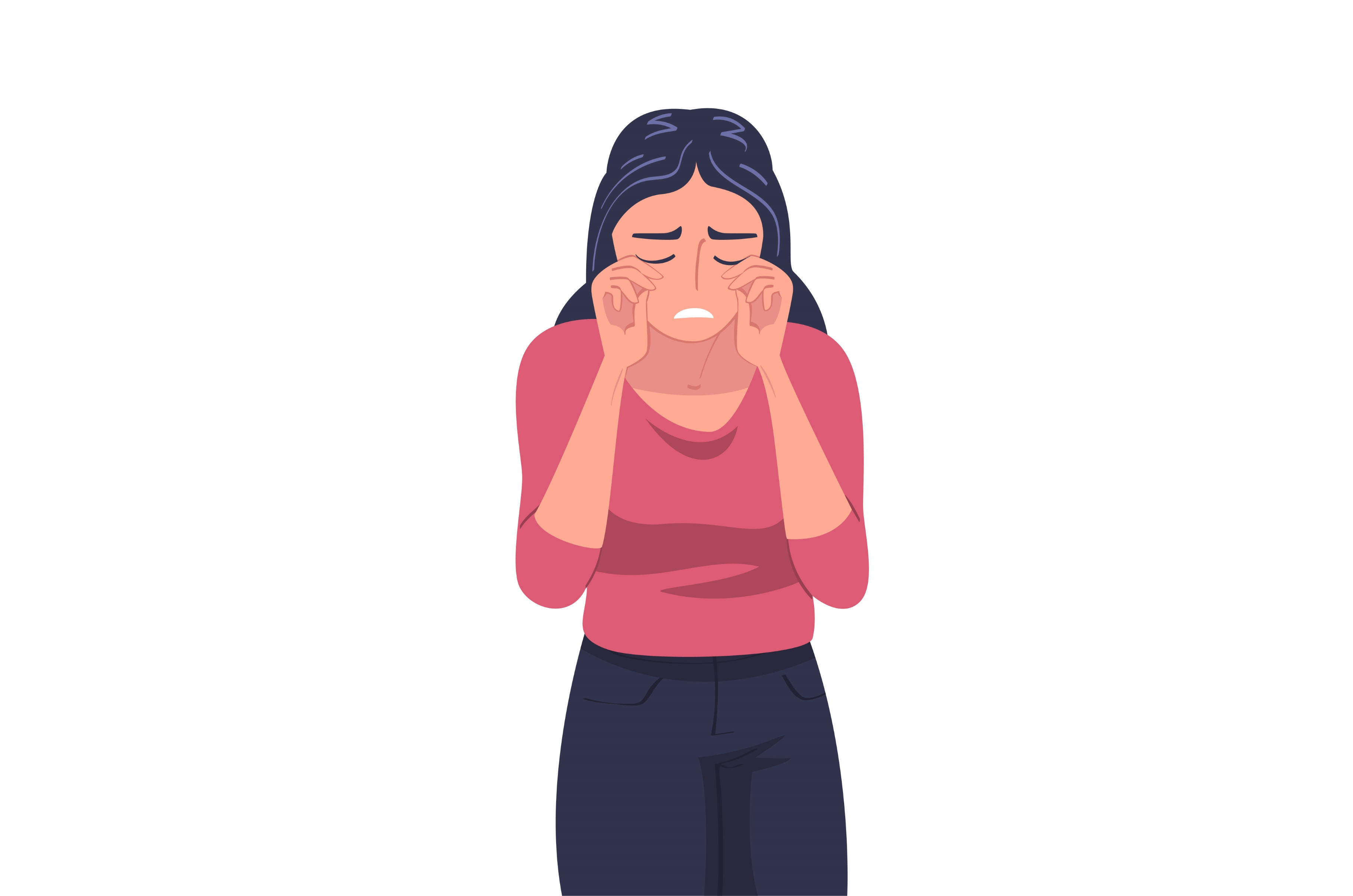 Crying Woman Character Weeping and, a Person Illustration by TopVectors