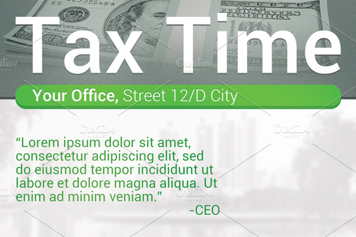 Tax Time Flyer, a Flyer Template by Krukowski Graphics