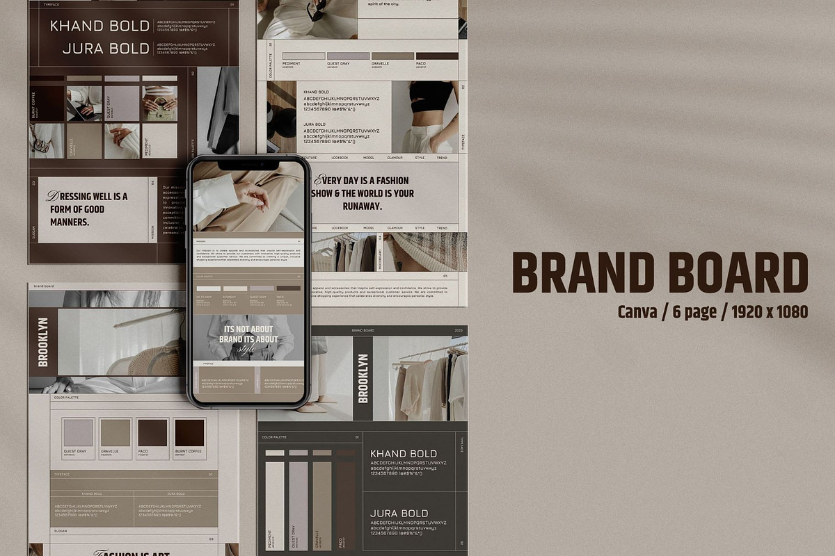 Brooklyn Brand Board Canva Template, a Branding & Logo Template by ...