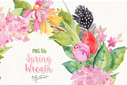 Spring Wreath Watercolor, a Decorative Illustration by helloPAPER